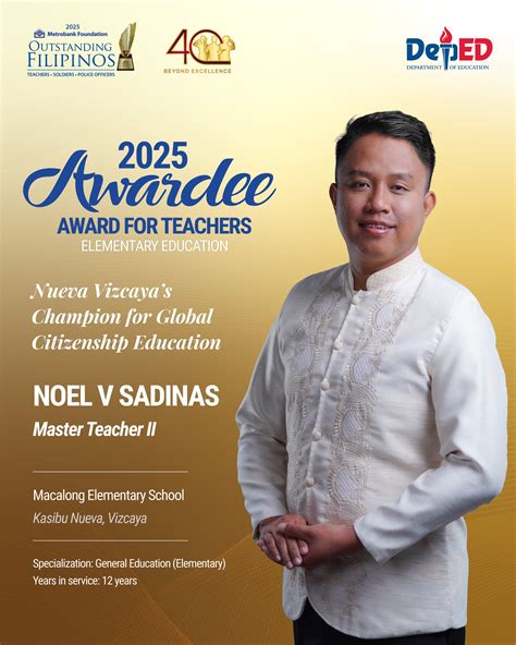 Metrobank 𝐍𝐎𝐄𝐋 𝐕 𝐒𝐀𝐃𝐈𝐍𝐀𝐒 Nueva Vizcayas Champion For Global Citizenship Education Master