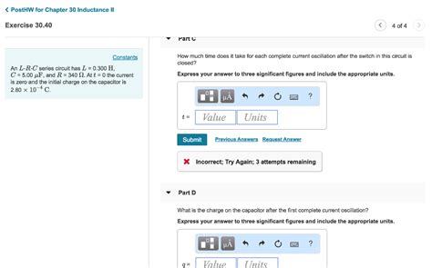 Solved An L R C Series Circuit Has L H C F Chegg Com