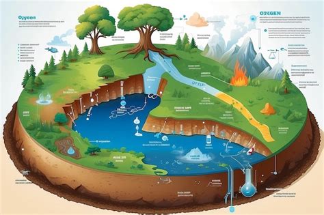 Oxygen Cycle Diagram For Science Education Premium Ai Generated Image