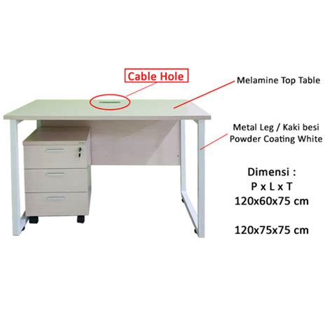Jual Meja Kerja Kaki Besi Ukuran Meja Kantor Staff Meja Komputer Murah Dengan Laci