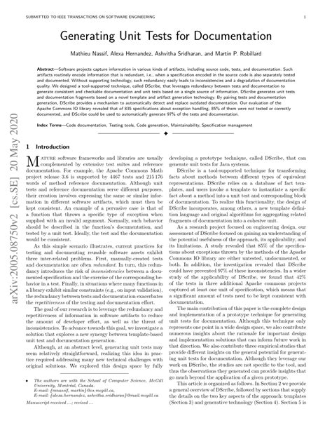 Pdf Generating Unit Tests For Documentation