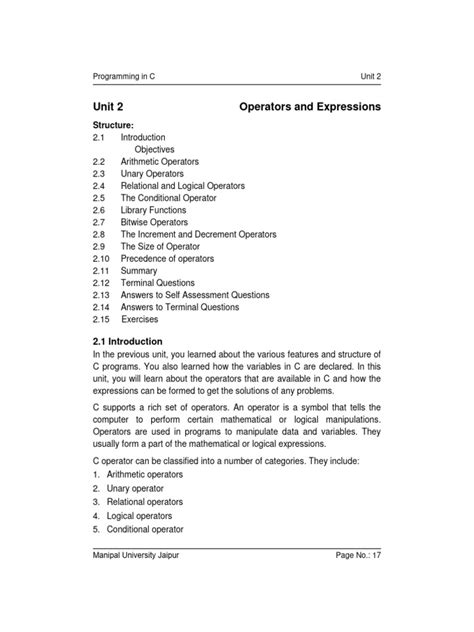 Operators And Expressions Download Free Pdf Division Mathematics