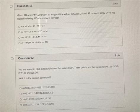 Solved D Question 9 1 Pts Given The Following Array A