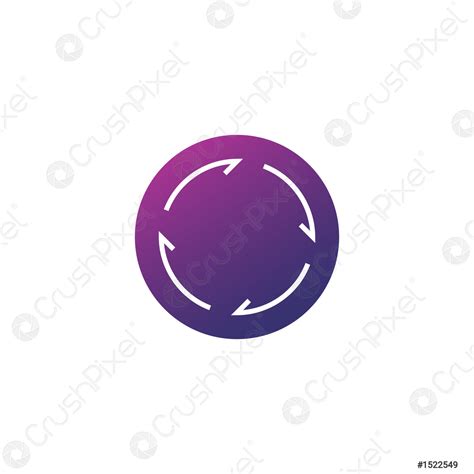 Abstract Linear Circle Arrow Icon Stock Vector Illustration Isolated On