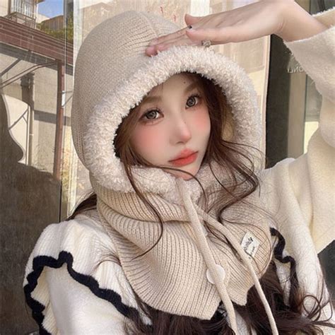 데일리나인 [무료배송]dnyne 여성 보글 엣지 버튼 바라클라바 비니 모자 니트 겨울 여자 모자