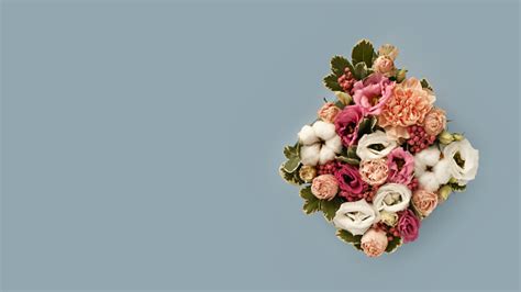 푸른 배경에 소박한 스타일의 꽃다발 공간을 복사합니다 봄 꽃 프레젠테이션 배경입니다 기하학적 디자인 배너 디자인 꽃다발 요소 0명에 대한 스톡 사진 및 기타 이미지 Istock