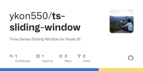 Github Ykon550ts Sliding Window Time Series Sliding Window For Nodejs