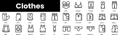 Set Of Outline Sewing Icons Minimalist Thin Vector Image