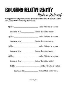 Density Column Lab Relative Density Experiment Physical Properties Of Matter