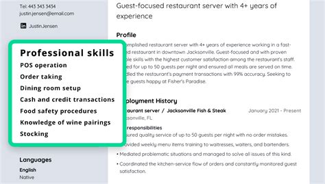 Server Resume Examples Guide And Tips Jofibo