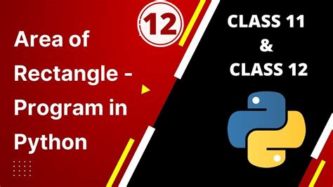 Area Of Rectangle Program In Python Youtube