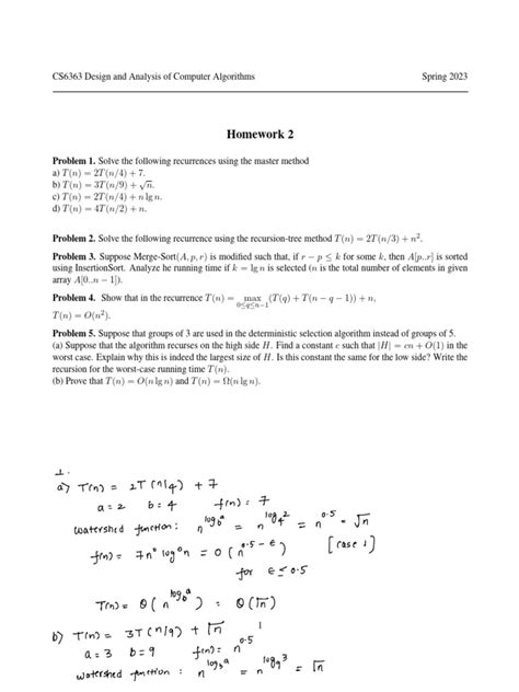 daa hw 2 pdf computer science mathematical logic