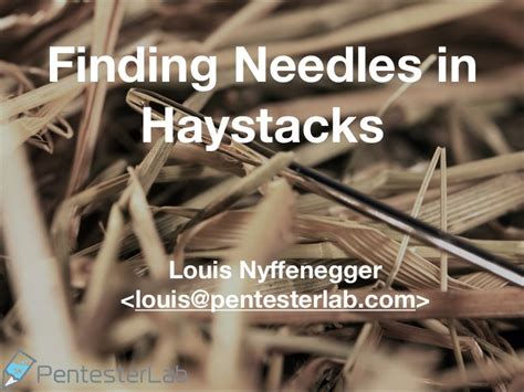 finding needles in haystacks