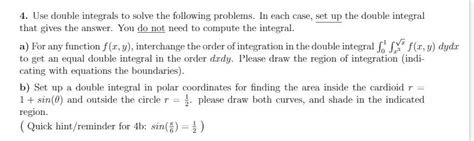 Solved Use Double Integrals To Solve The Following Chegg Com