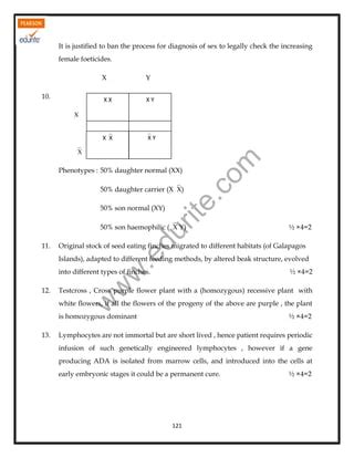 Class 12 Cbse Biology Sample Paper 2012 13 PDF