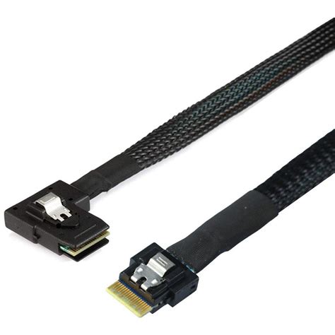 Slimsas Sff 8654 4i To Left Exit Mini Sas Sff 8087 Cable