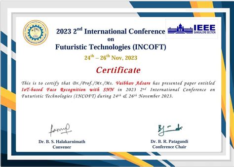 Iot Facerecognition Ai Research Ieee Incoft2023 Vaibhav Adsare