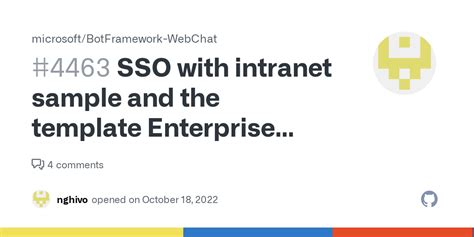 Sso With Intranet Sample And The Template Enterprise Assistant Bot