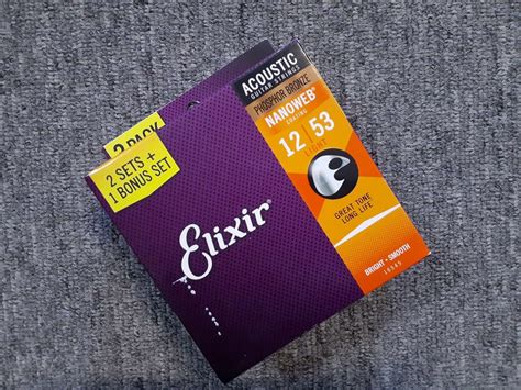 Elixir Strings 3 Pack Acoustic Strings 12 53 Music City Cairns