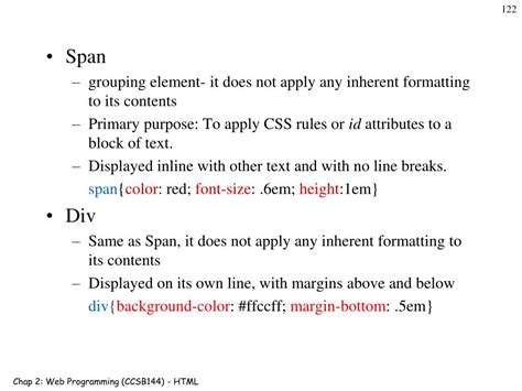 Ppt Chapter 2 Introduction To Html Part 3 Cascading Style Sheets