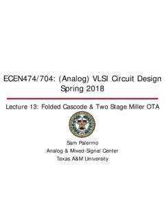 ECEN Analog VLSI Circuit Design Spring Ecen Analog Vlsi Circuit Design