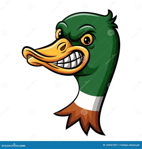 Angry Duck Head Mascot Design Stock Vector Illustration Of Creature