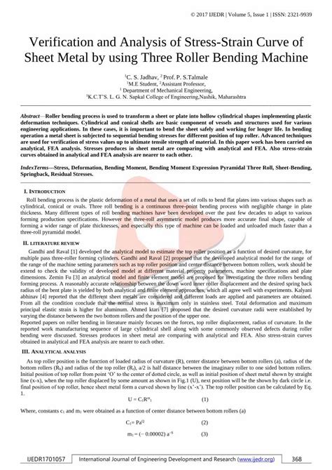 Pdf Verification And Analysis Of Stress Strain Curve Of Sheet