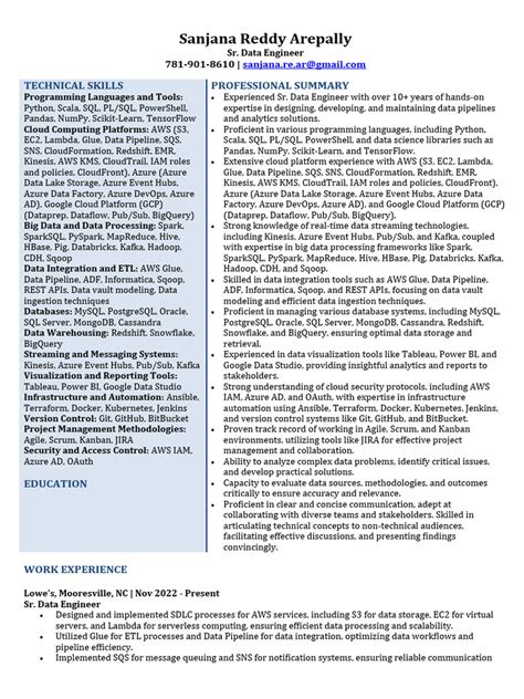 Sanjana Data Engineer Pdf Apache Spark Apache Hadoop