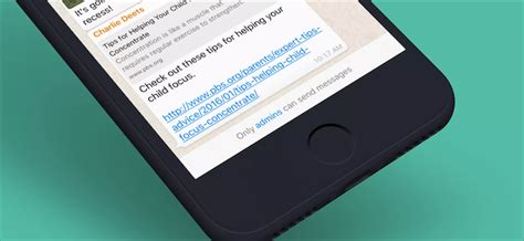 how to only allow admins to send a message in a whatsapp group