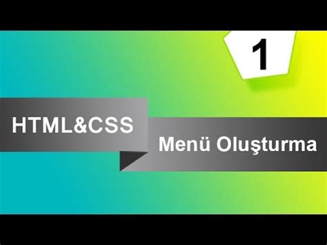 HTML CSS ile Yatay Menü Yapımı Cascading Drop down Navigation Menu