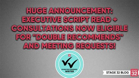 Huge Announcement Executive Script Read Consultations Now Eligible For Double Recommends