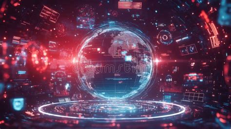 Futuristic Digital World With Dynamic Data Visualization And Glowing Interface Net Zero And