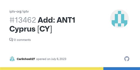 Add Ant1 Cyprus Cy · Issue 13462 · Iptv Orgiptv · Github