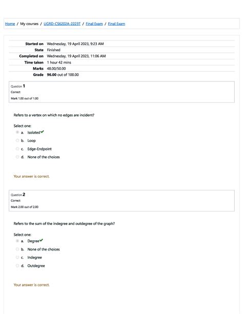 UGRD CS A Discrete Structures Final Exam Studocu
