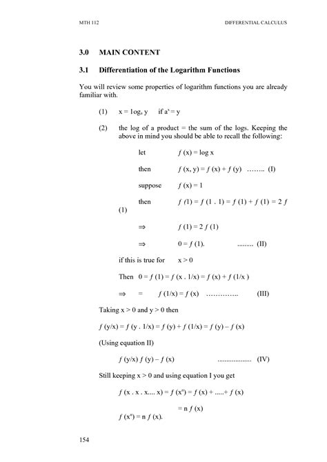 Solution Differentiation Of Logarithmic Functions And Exponential