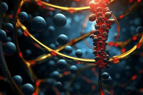 Dna Strand Front Microscope Premium Ai Generated Image