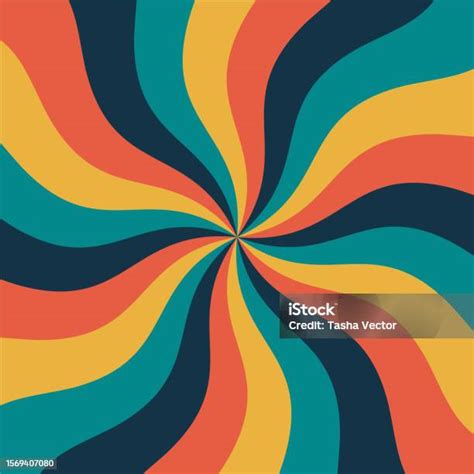 70년대 복고풍 물결 모양의 배경 빈티지 컬러풀한 햇살을 배경으로 한 사진 패턴에 대한 스톡 벡터 아트 및 기타 이미지 패턴