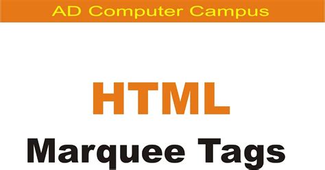 Html Marquee Tags In Hindi And English Ad Computer Campus