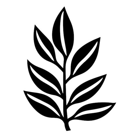 Premium Vector Bay Leaf Black And White Vector Template Set For