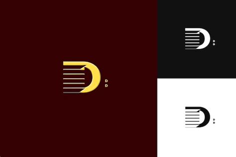 D 조합 문자 마크 로고 디자인 스타일 D 모양 일러스트 로고 터 디자인 프리미엄 Ai 생성 Psd