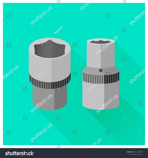Hexagonal Socket Flat Picture Vector Illustration Stock Vector Royalty