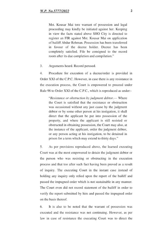 Procedure For Execution Of A Decree Order Is Provided In Order Xxi Of The C P C However In