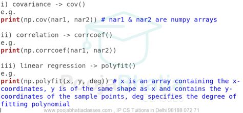 15 Write Numpy Functions For Calculating Pooja Bhatia Classes Hari Nagar