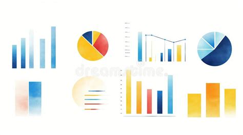 Colorful Graphs Charts Illustrate Various Data Points Different Types Of Charts Shown In