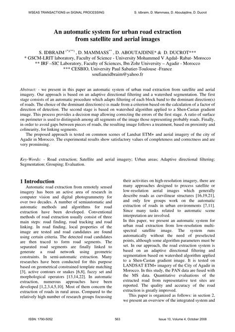 Pdf An Automatic System For Urban Road Extraction From Satellite And Aerial Images
