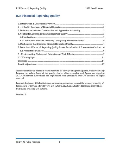 R25 Financial Reporting Quality Ift Notes Pdf Depreciation Revenue