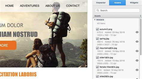 Getting Started With Everweb 6 The Assets Tab Website Building For Mac Os X Everweb Website