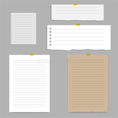 Blank Squared Notepad Pages And Pin Note Paper Stuck With Pin Stock Illustration Illustration