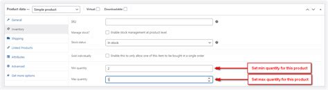 Min Max Quantity Documentation