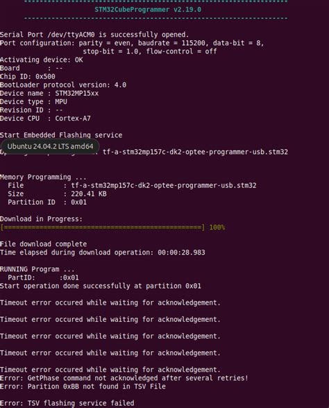 Timeout Error Occured While Waiting For Acknowledg